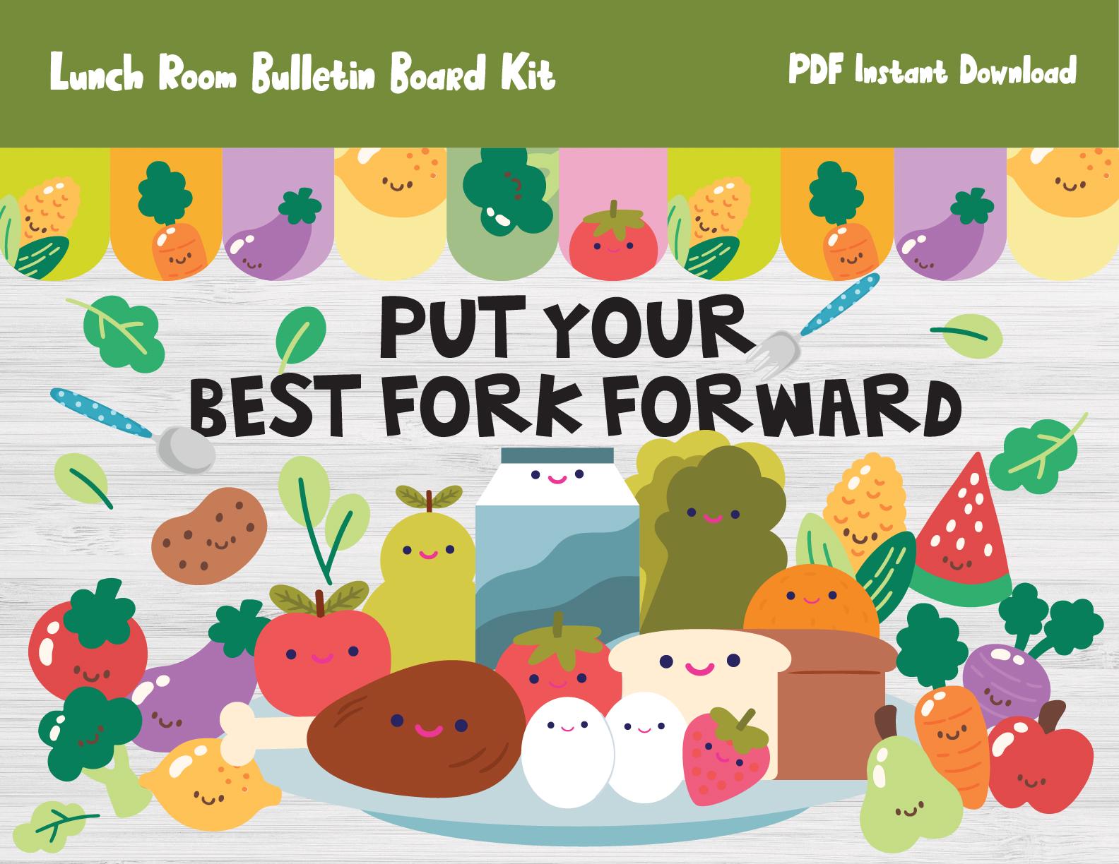 Lunchroom/lunch Room Bulletin Board Kit/school Cafeteria Wall Decor ...