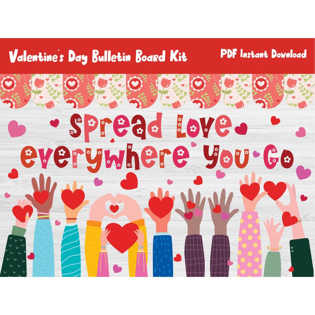 Valentine's Day School Hallway Bulletin Board Kit/february Classroom ...