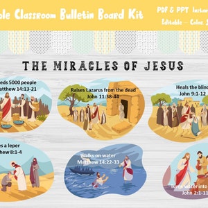 Miracles of Jesus/christian Bulletin Board Kit/bible - Etsy