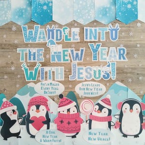 Christian January New Year Bulletin Board Kit/2026 Church Sunday School ...