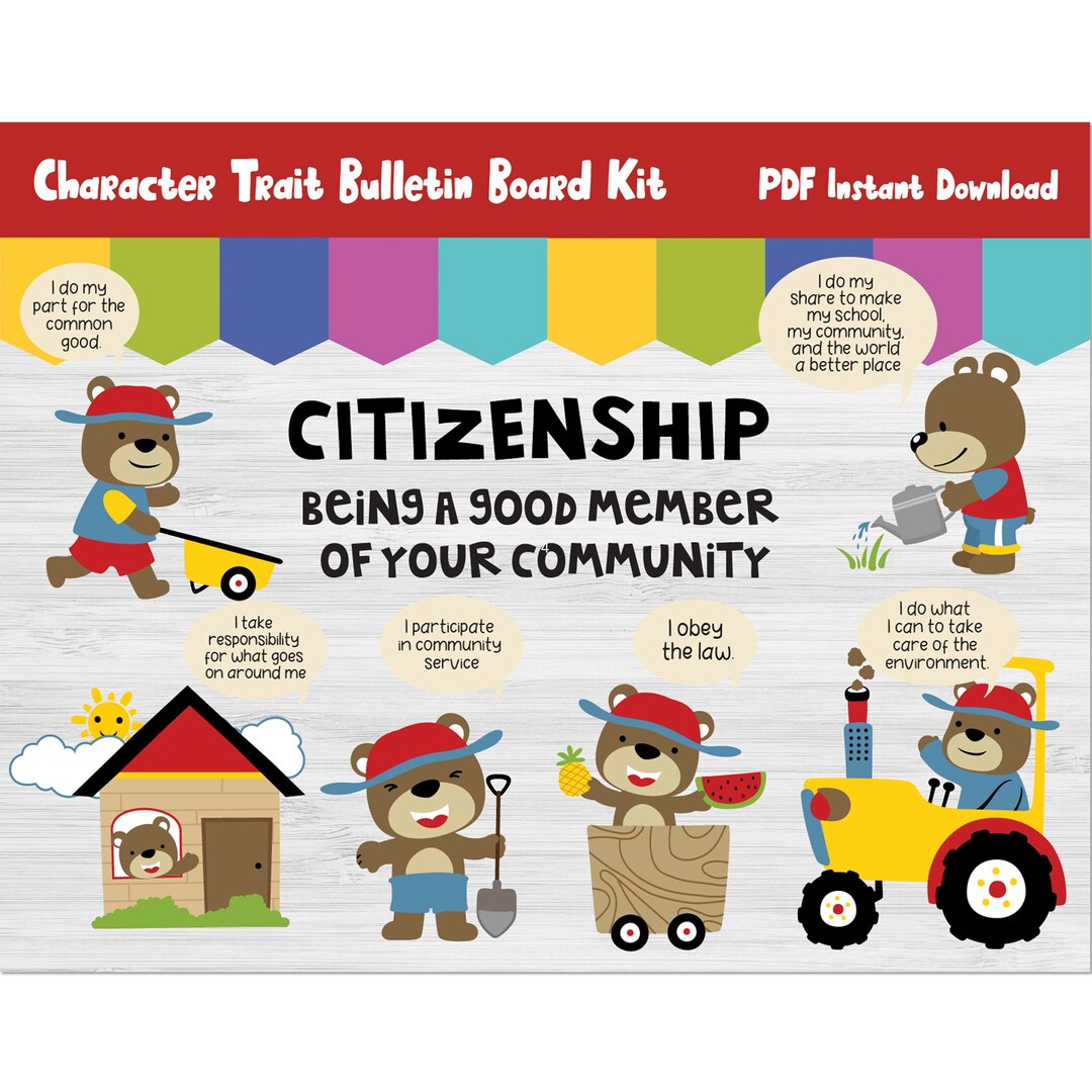 Character Traits Bulletin Board Kit/preschool Classroom Decor ...