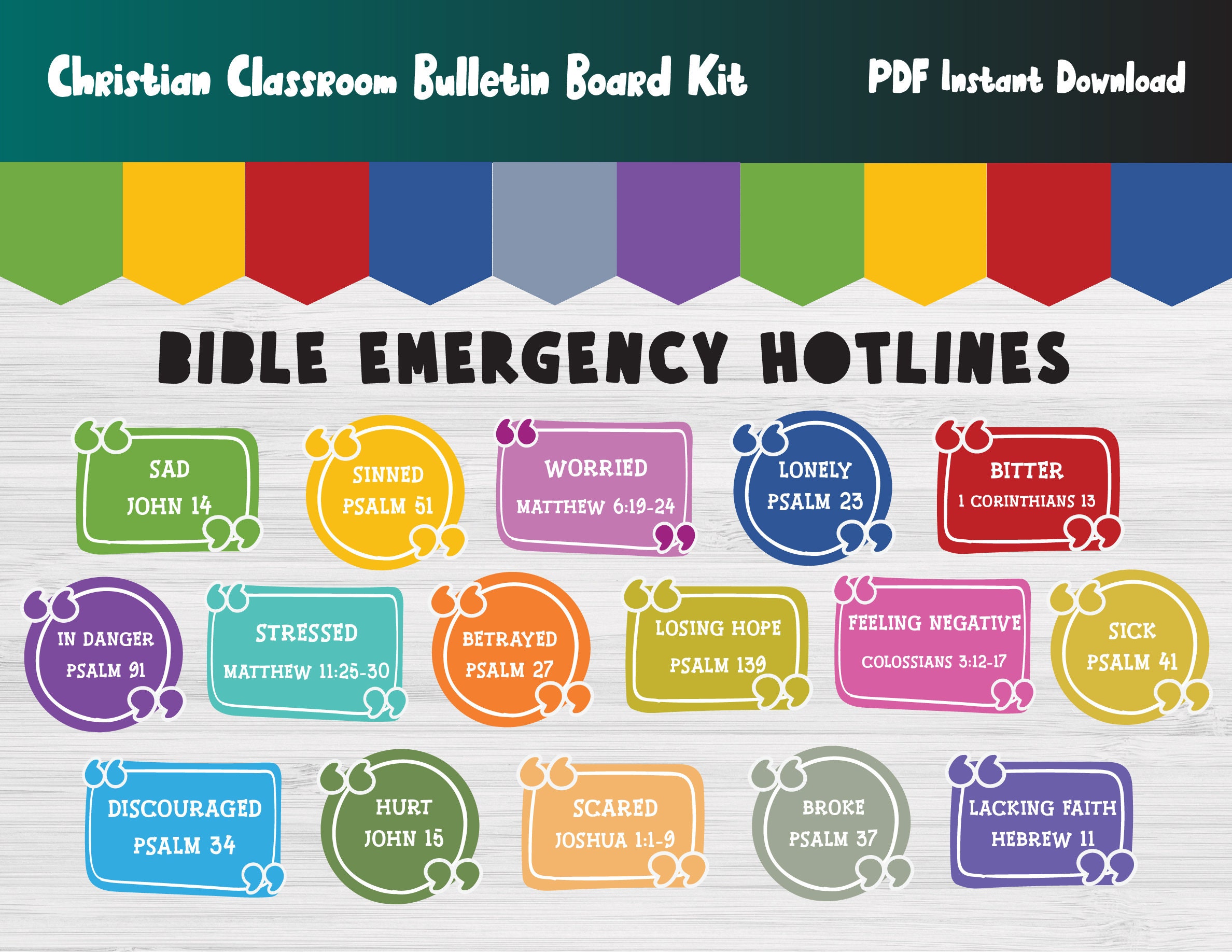 Christian Bulletin Board Kit/bible Verse/sunday School Classroom Decor ...