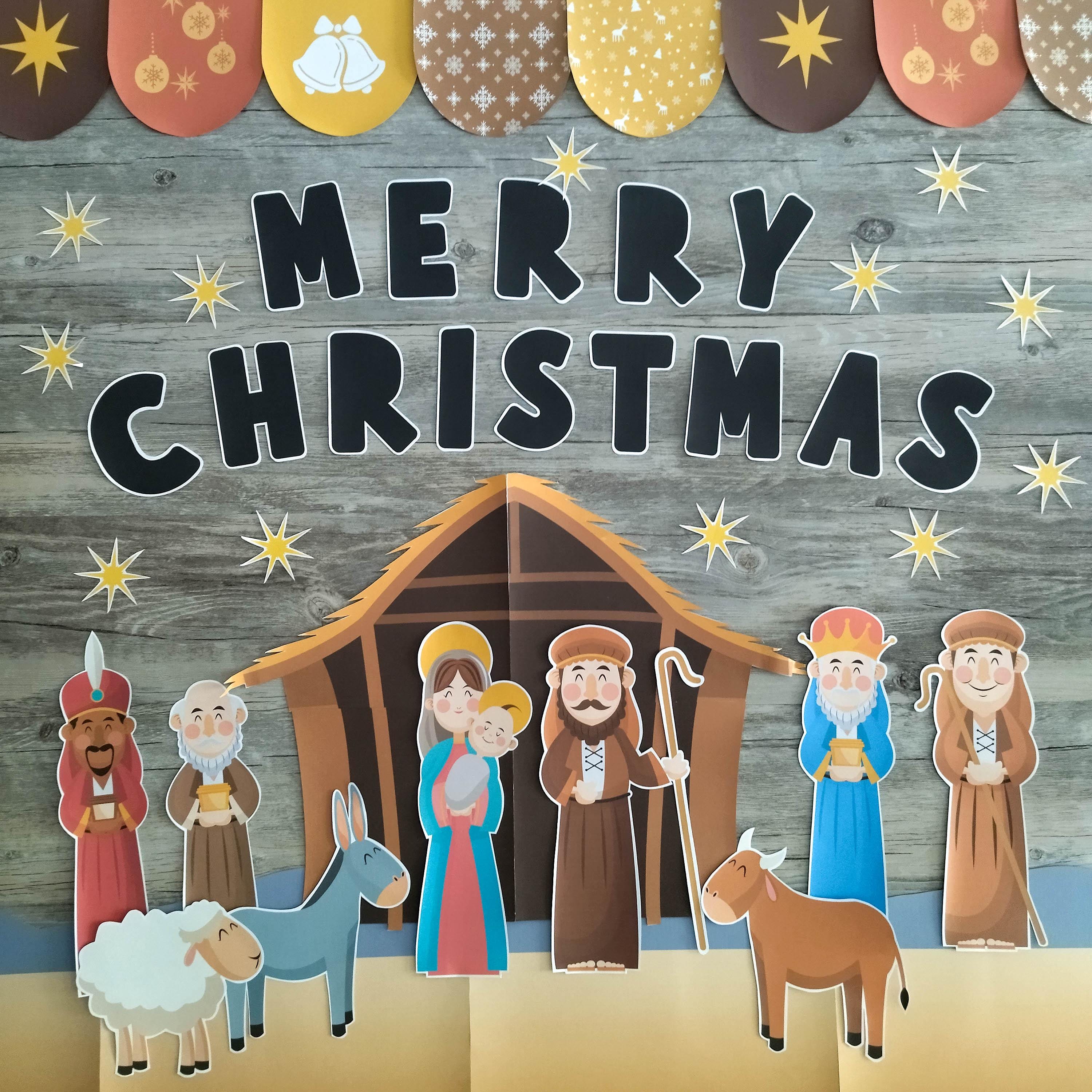 Nativity Christmas Bulletin Board Kit/christian/church Sunday School ...