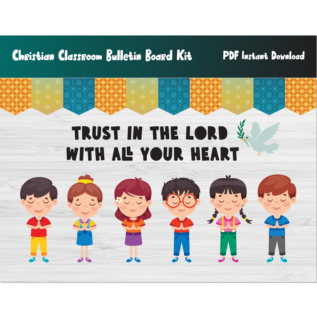 Christian Bulletin Board Kit/bible Verse/sunday School Classroom Decor ...