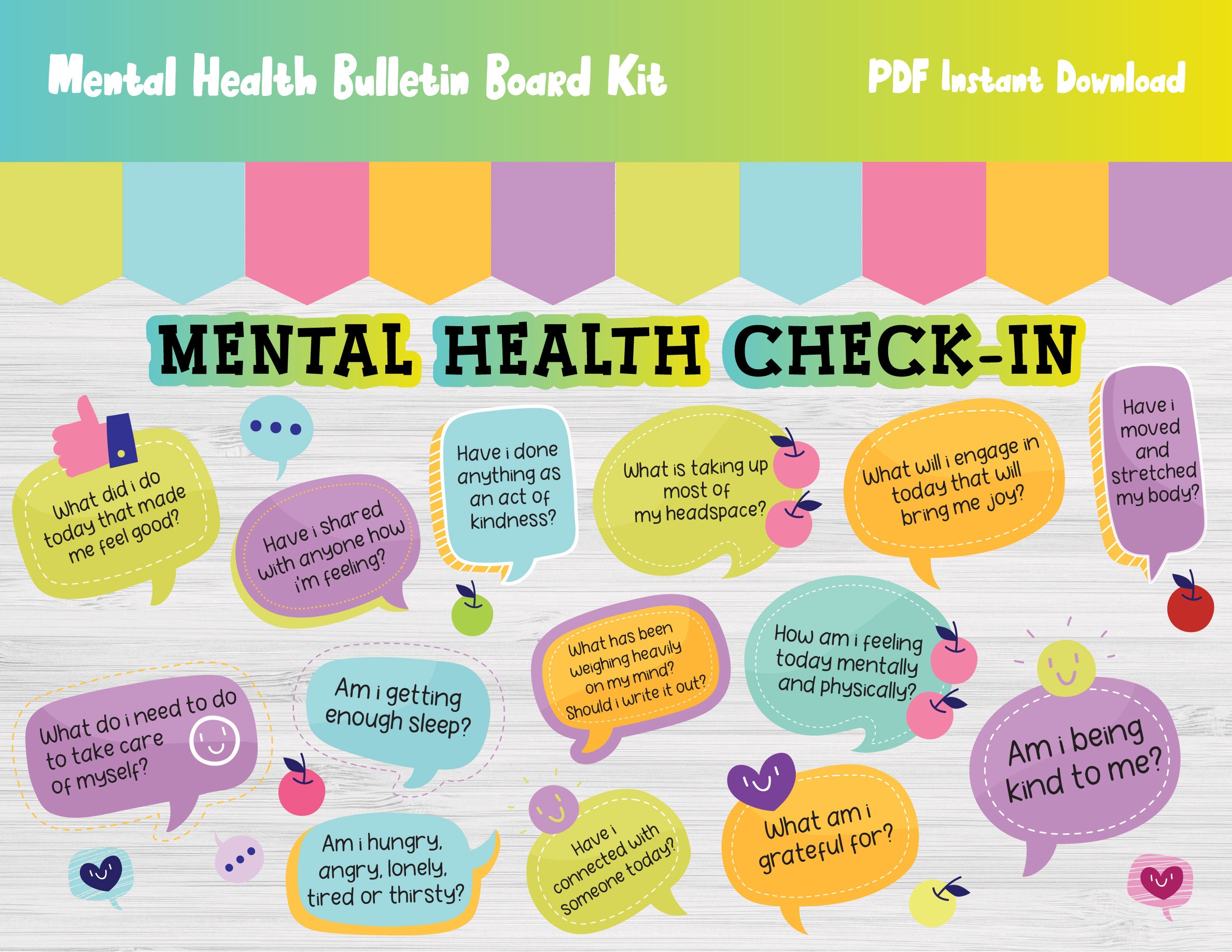 Mental Health Bulletin Board Kits/sel/social Emotional Learning/school ...