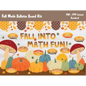 Fall Math Back to School Bulletin Board Kit/autumn STEM Number ...