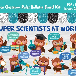 Science STEM Back to School Bulletin Board Kit/lab/classroom Rules Wall ...