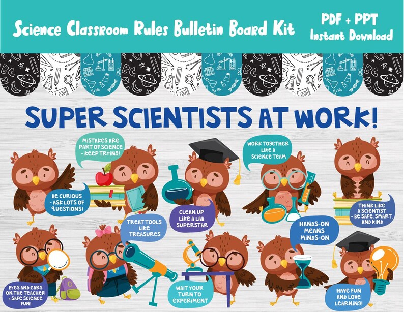 Science STEM Back to School Bulletin Board Kit/lab/classroom Rules Wall ...