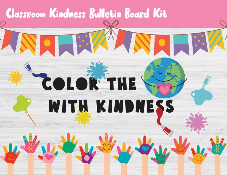 Kindness Bulletin Board Kit/set/kindergarten Wall Door Decor/preschool ...