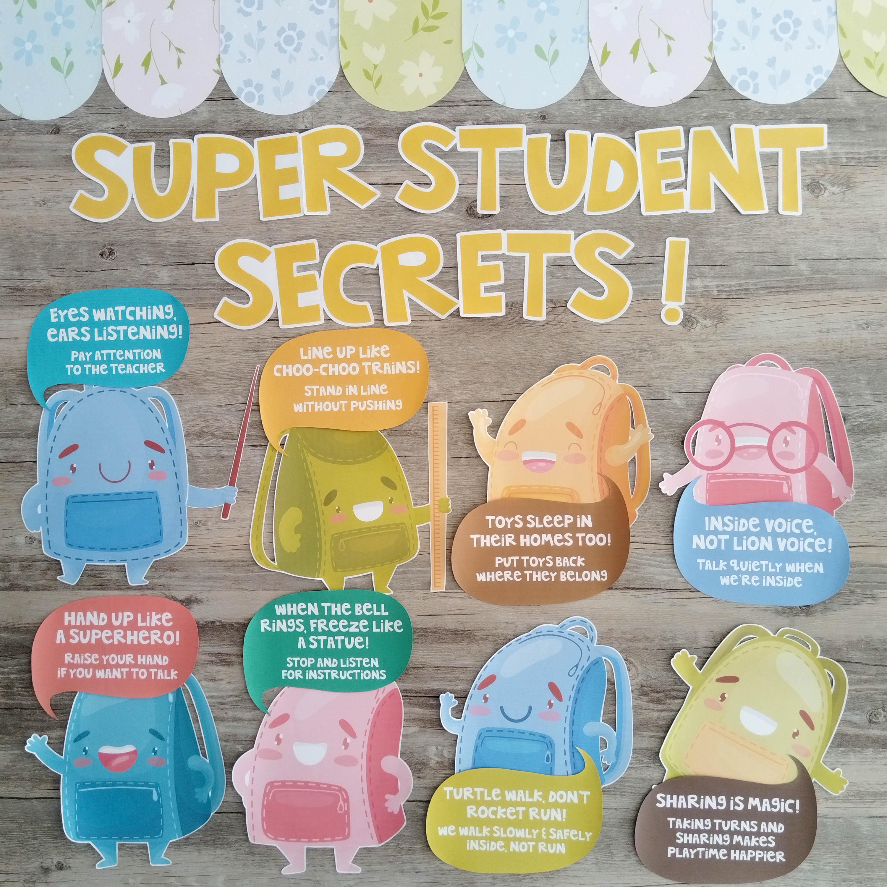 Classroom Rules/kindergarten Welcome Back to School Bulletin Board Kit ...