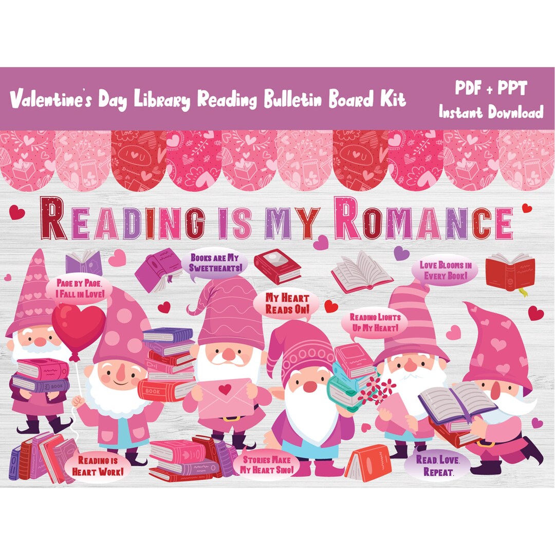 Valentine's Day Library Reading Bulletin Board Kit/february Classroom ...