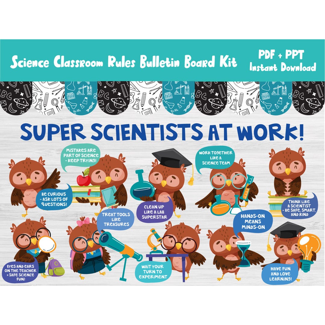 Science STEM Back to School Bulletin Board Kit/lab/classroom Rules Wall ...