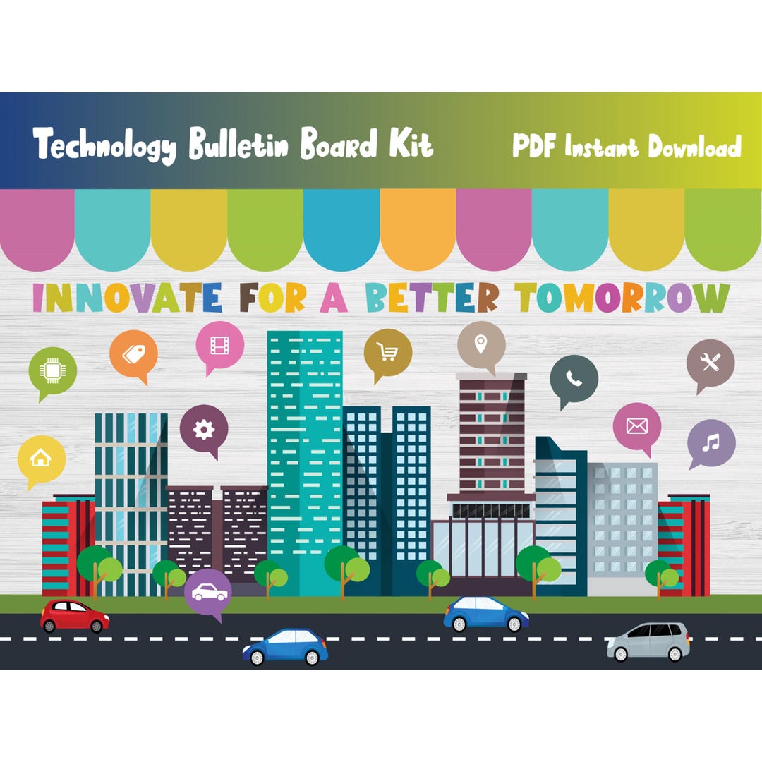 Tech Technology Bulletin Board Kit/computer Lab/classroom/school Wall ...