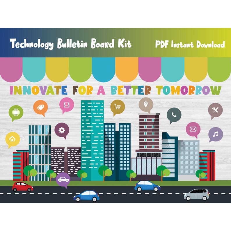 Tech Technology Bulletin Board Kit/computer Lab/classroom/school Wall ...
