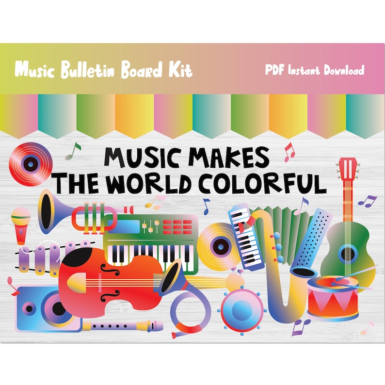 Music Classroom Bulletin Board Kit/music Class Room Decor/wall Door ...