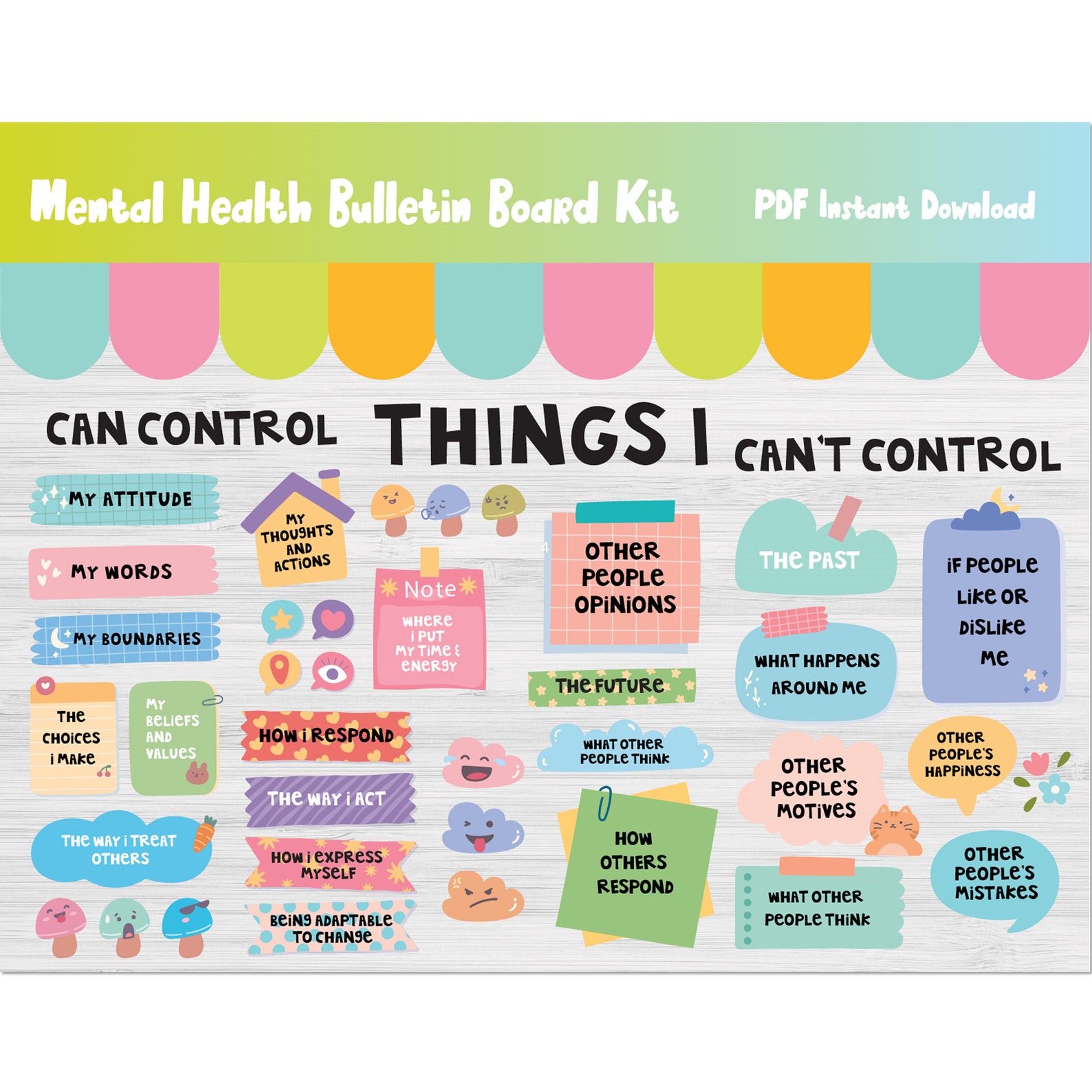 Mental Health Bulletin Board Kit/sel/social Emotional Learning/school ...
