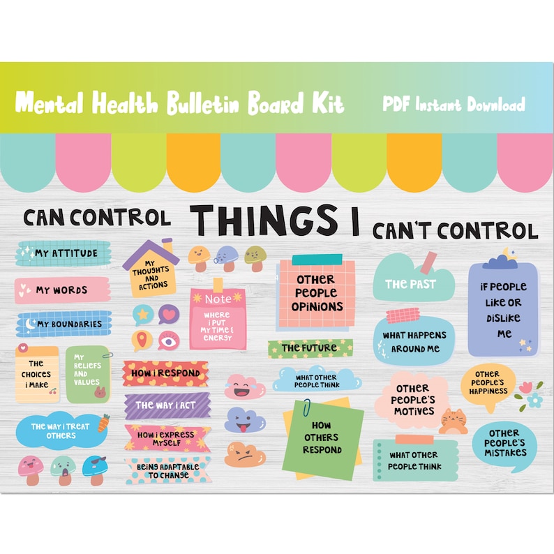 Mental Health Bulletin Board Kit/sel/social Emotional Learning/school ...