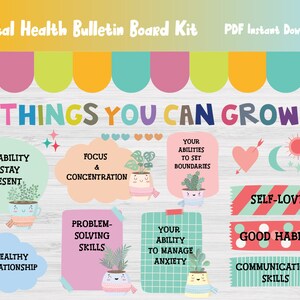 Mental Health Bulletin Board Kit/growth Mindset/school Counseling ...