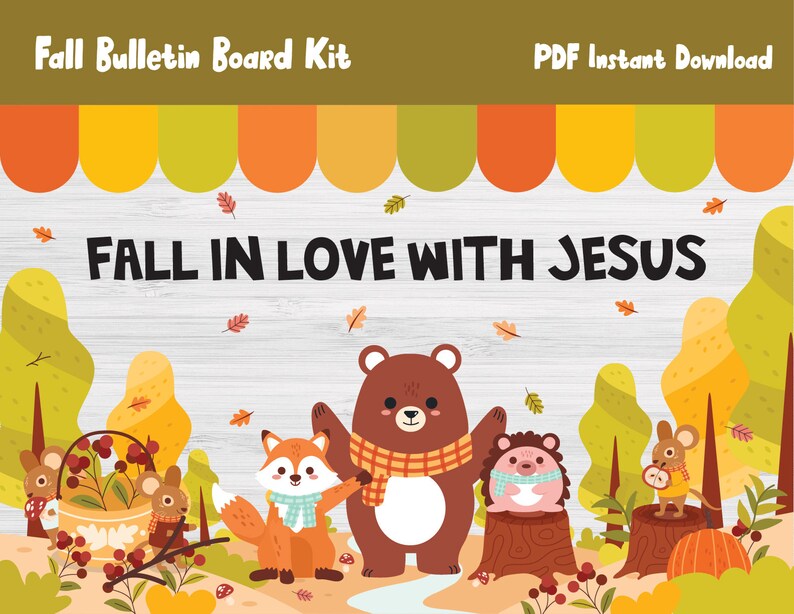 Fall Christian Bulletin Board Kit/sunday School/church Wall Decor ...