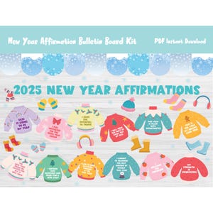 2025 New Year January Affirmation Bulletin Board Kit/mental Health ...