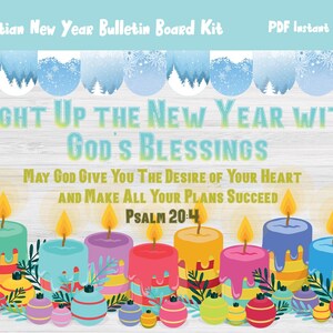 New Year Church Bulletin Board Kit/january Sunday School Christian ...