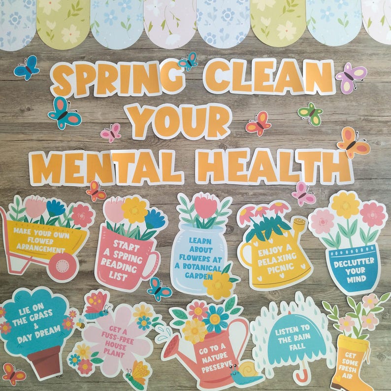 Spring Mental Health Awareness Bulletin Board Kit/classroom Decor ...