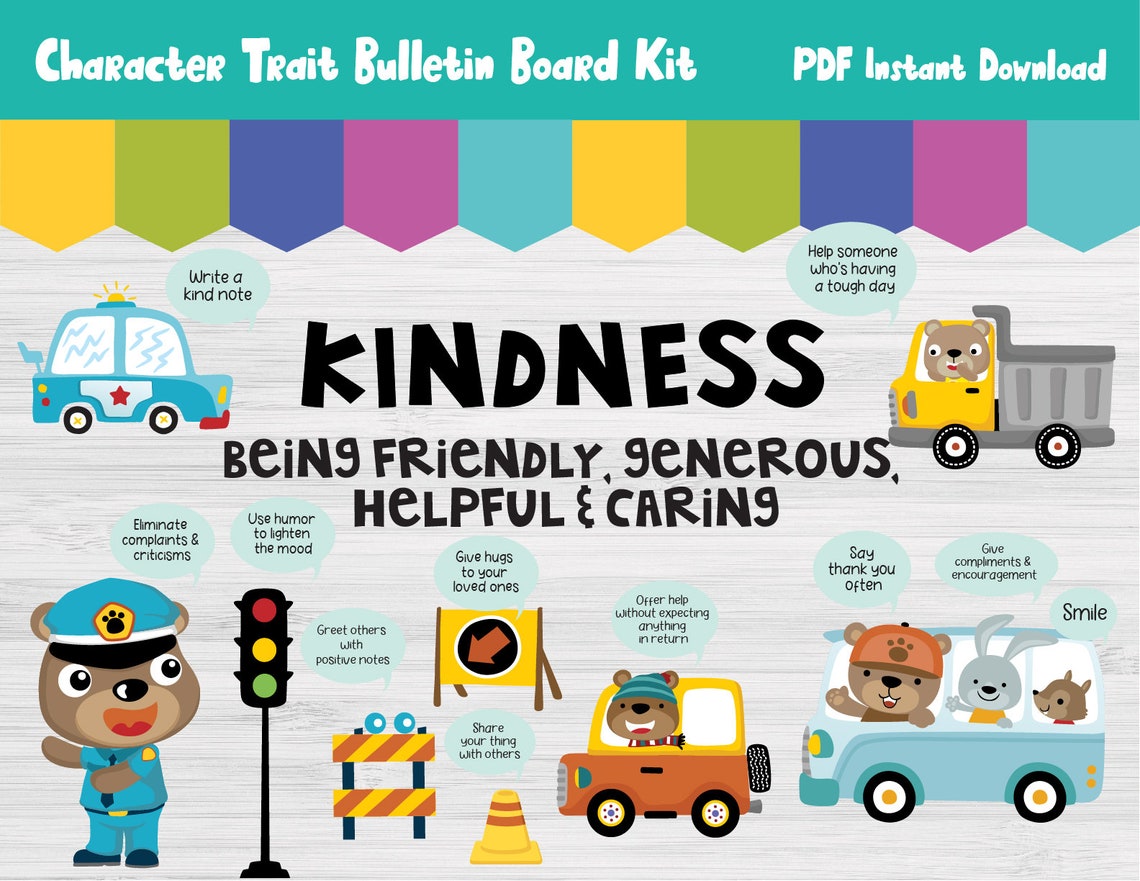 Character Traits Bulletin Board Kit/preschool Classroom Decor ...