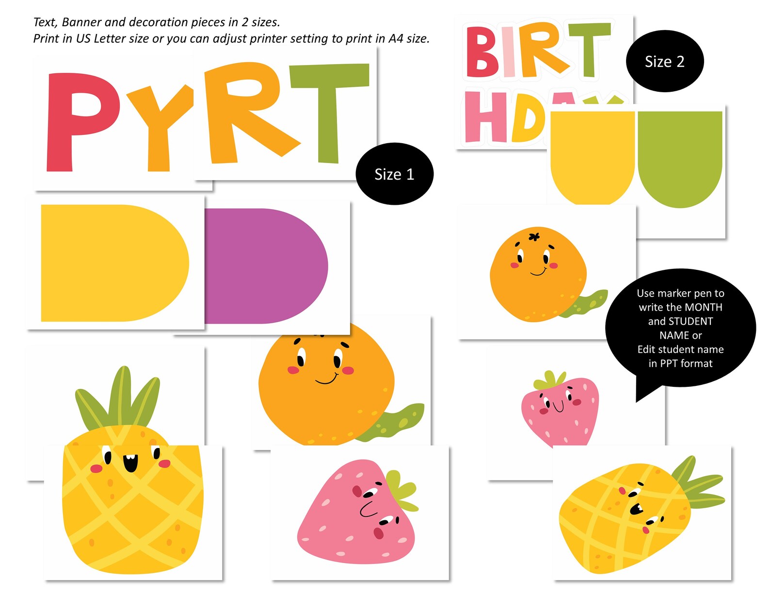 Happy Birthday Bulletin Board Kit/classroom Wall Display/decor ...