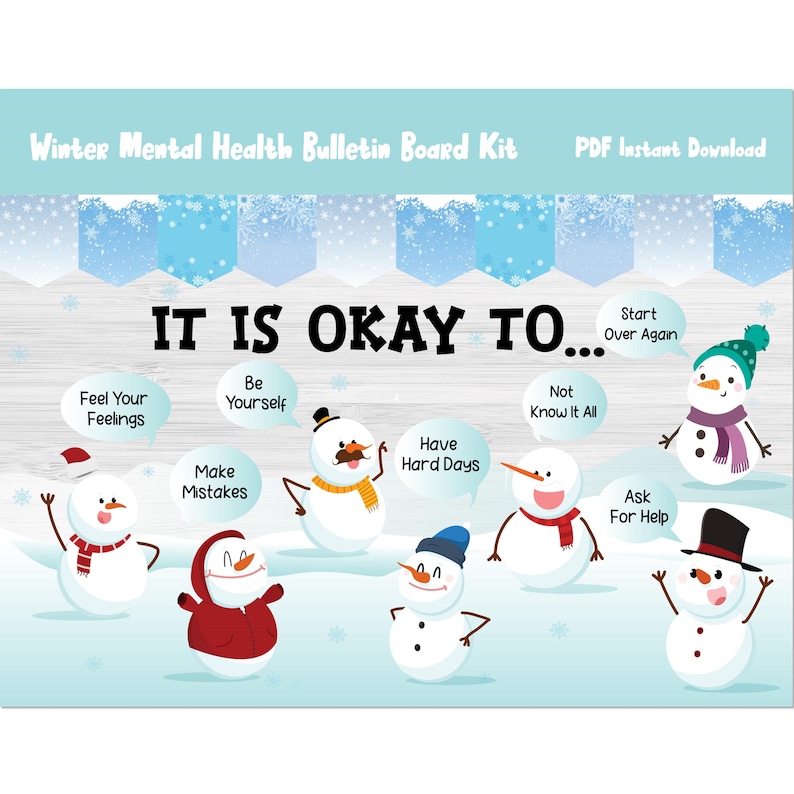 Mental Health Bulletin Board Kit/winter Classroom Decor/wall Door ...