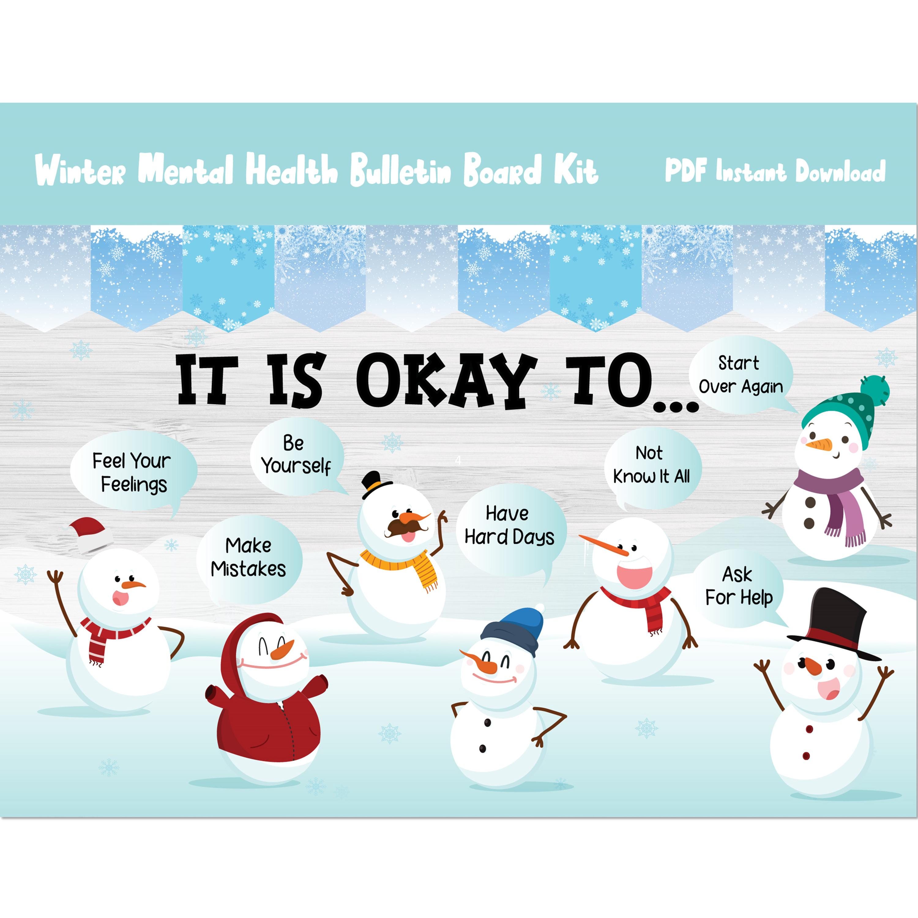 Mental Health Bulletin Board Kit/winter Classroom Decor/wall Door ...