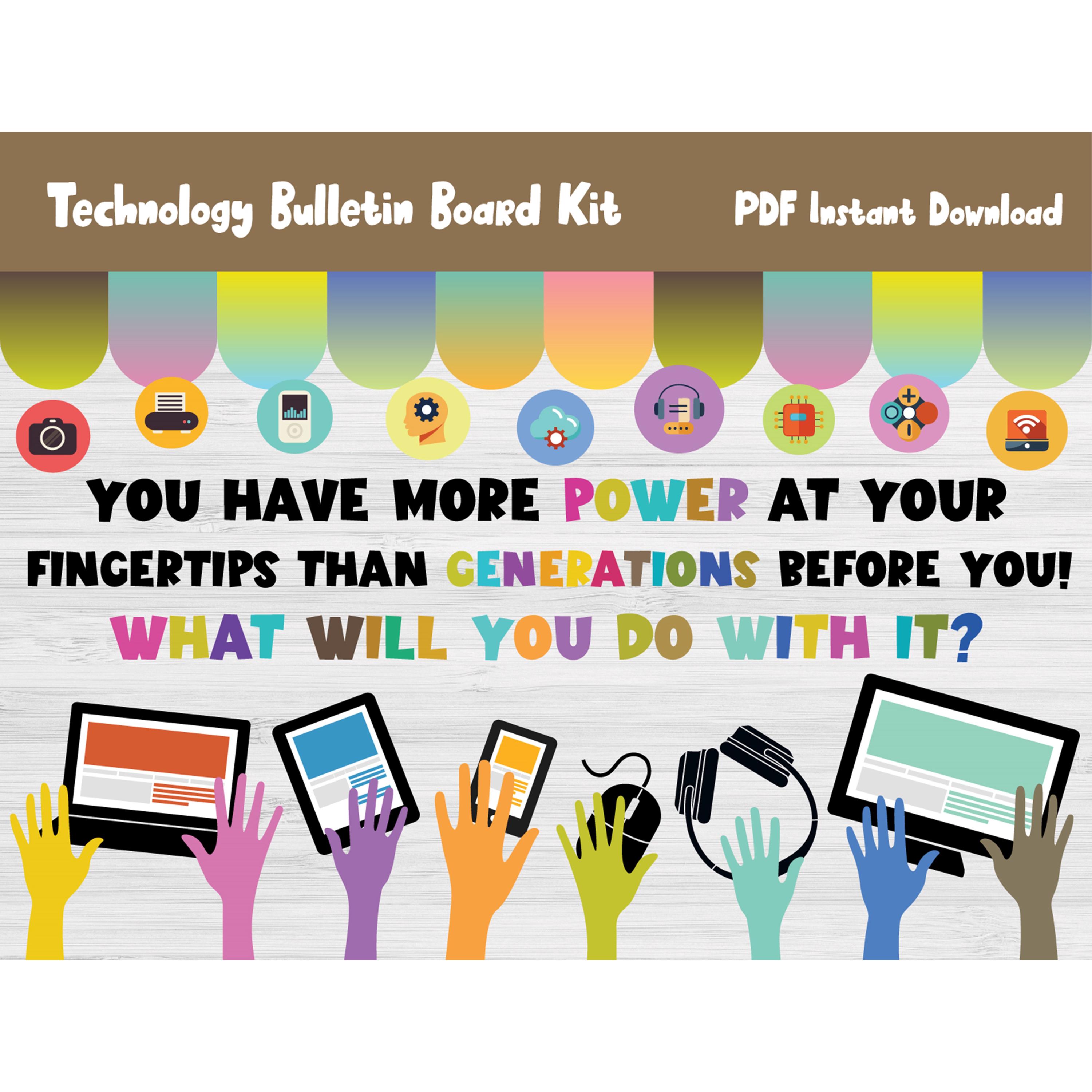 Tech Technology Bulletin Board Kit/computer Lab/classroom/school Wall ...
