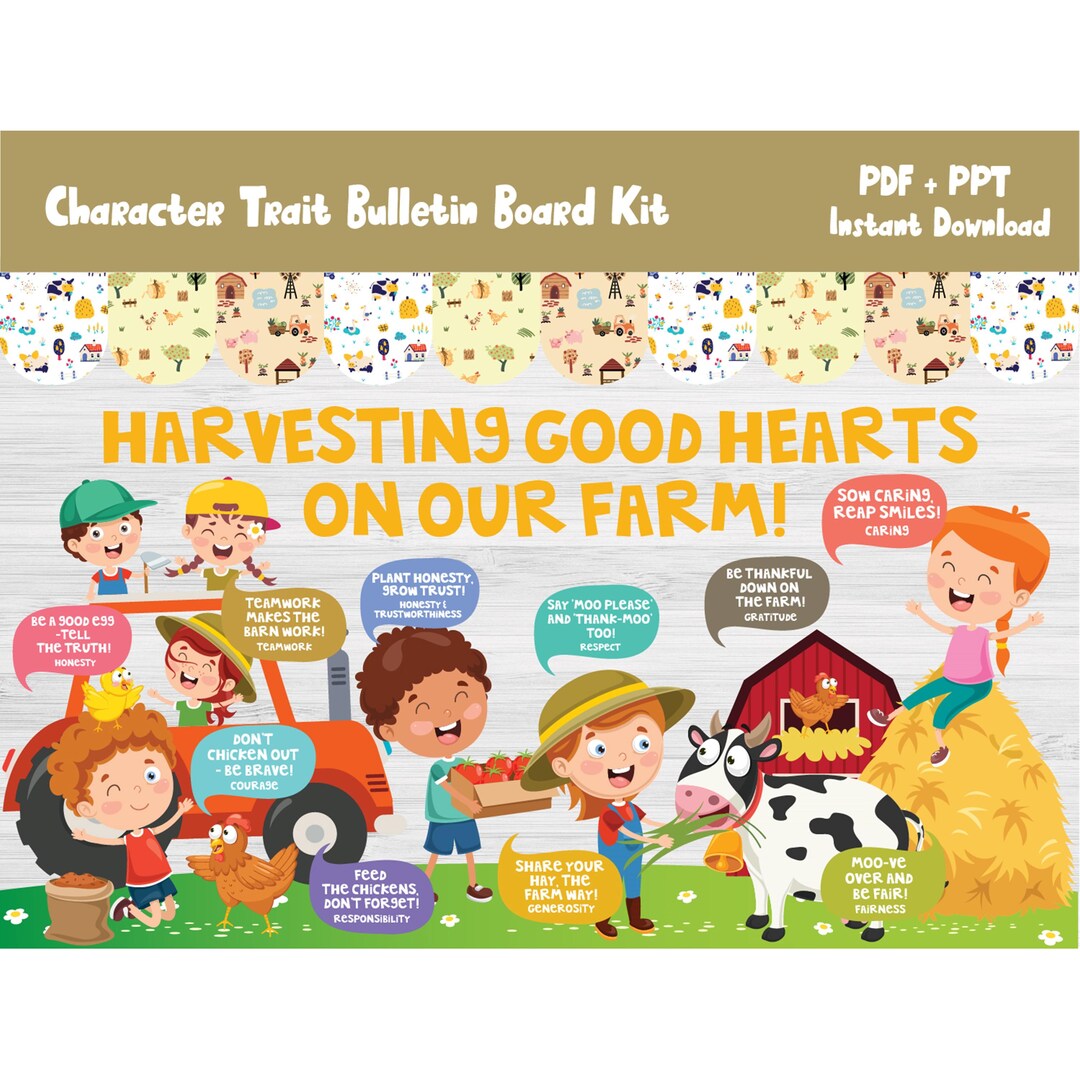 Fall Character Trait Education Bulletin Board Kit/growth Mindset ...