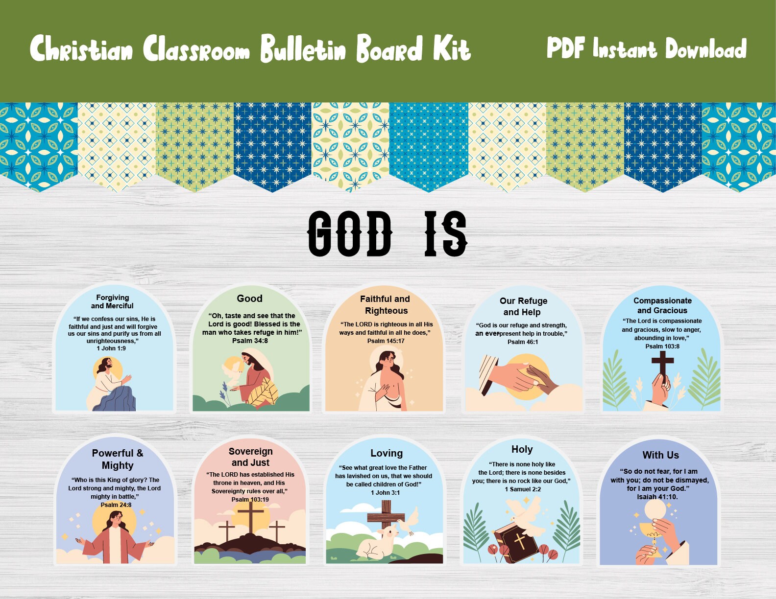 Christian Bulletin Board Kit/bible Verse/sunday School Classroom ...