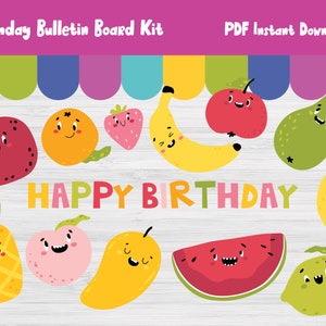 Happy Birthday Bulletin Board Kit/classroom Wall Display/decor ...