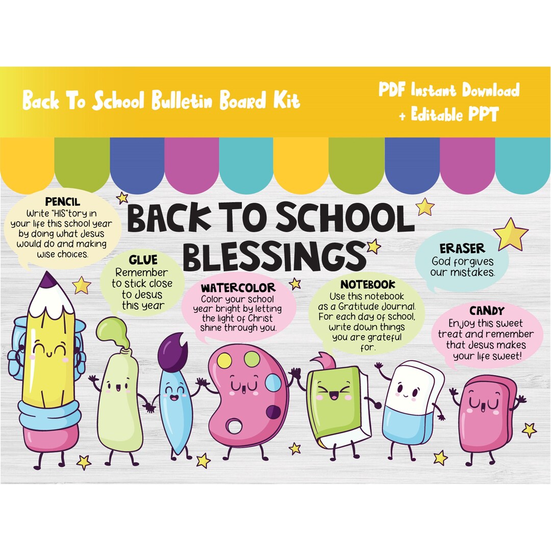 Christian Welcome Back to School Bulletin Board Kit/sunday School ...