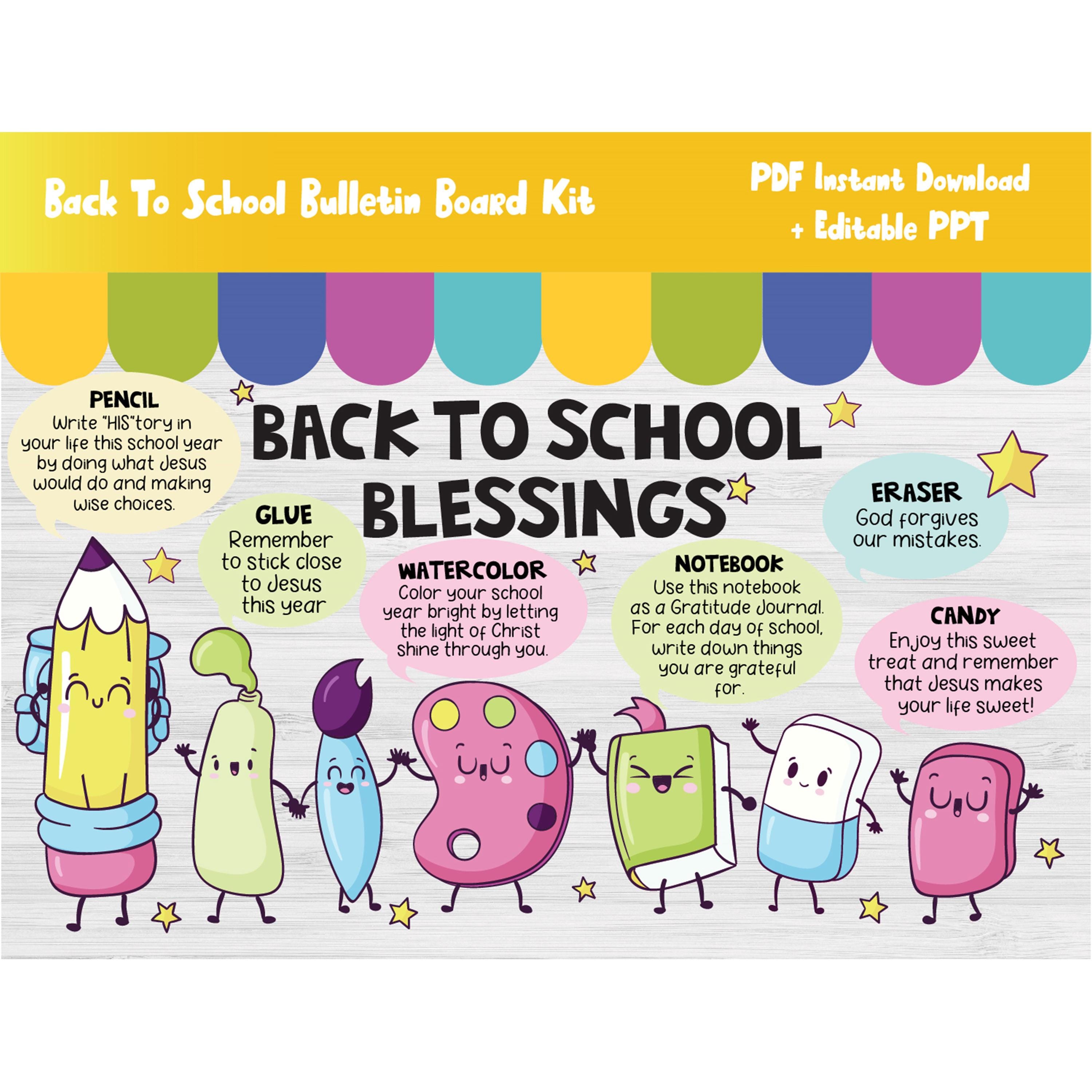 Christian Welcome Back to School Bulletin Board Kit/sunday School ...