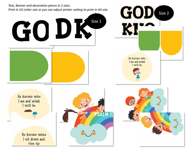 Christian Bulletin Board Kit/bible Verse Classroom Printable/sunday ...