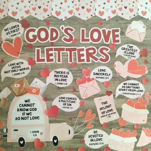Valentine's Day Church Bulletin Board Kit/christian Sunday School ...