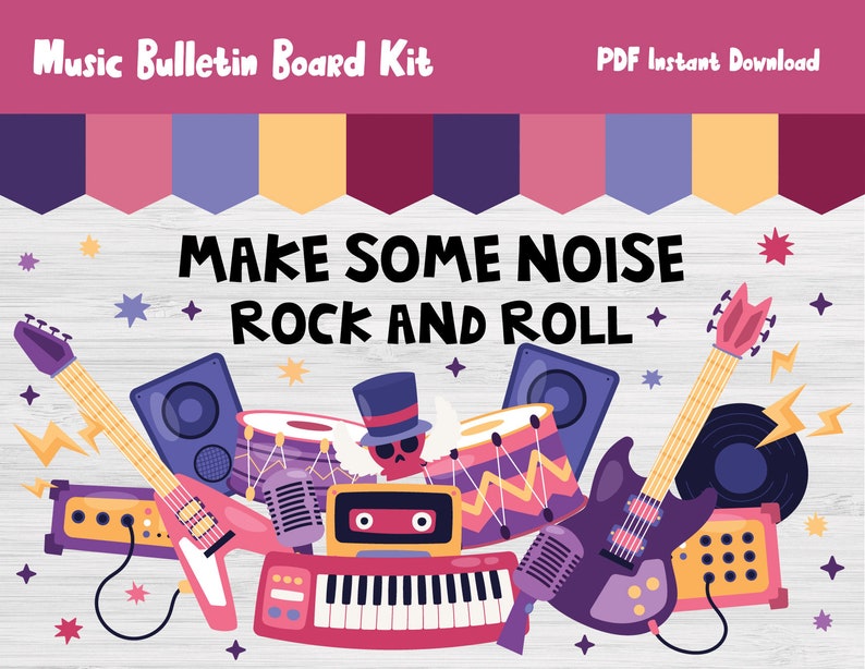 Music Classroom Bulletin Board Kit/music Class Room Decor/wall Door ...