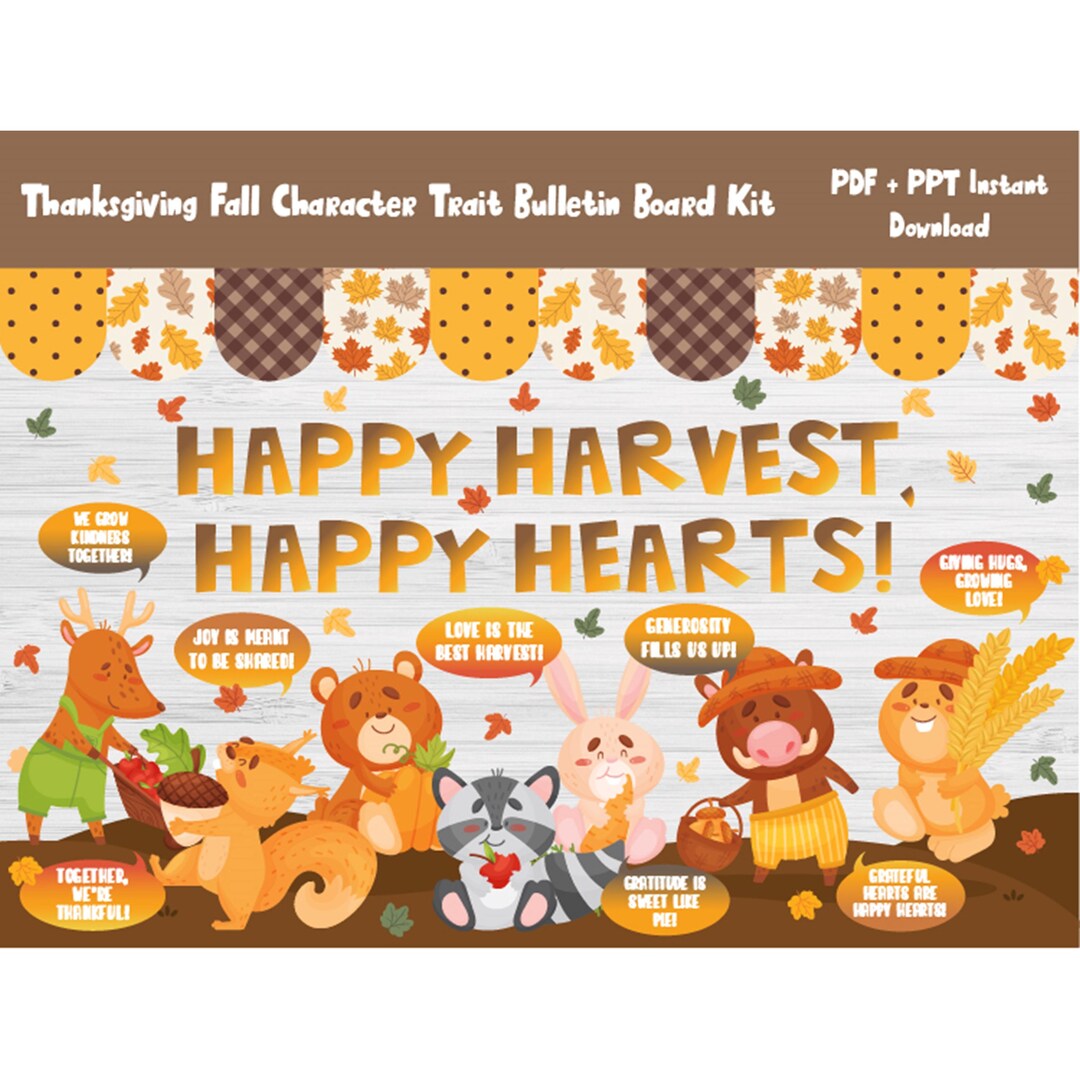 Thanksgiving Character Trait Education Bulletin Board Kit/gratitude ...