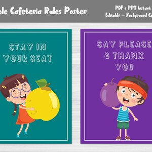 8 Cafeteria Bulletin Board Kit/kindergarten Lunch Room Posters ...