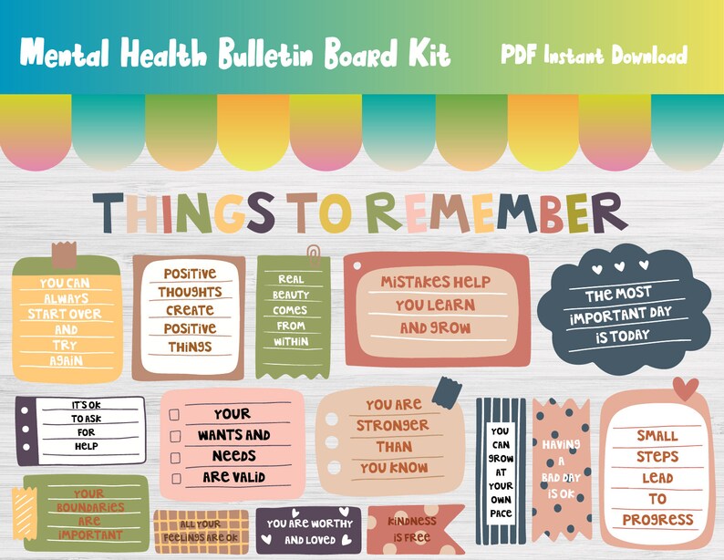 Mental Health Bulletin Board Kit/school Counseling Wall Decor/counselor ...