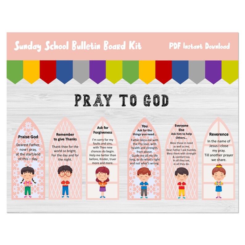 Pray to God/christian Bulletin Board Kit/bible/classroom - Etsy