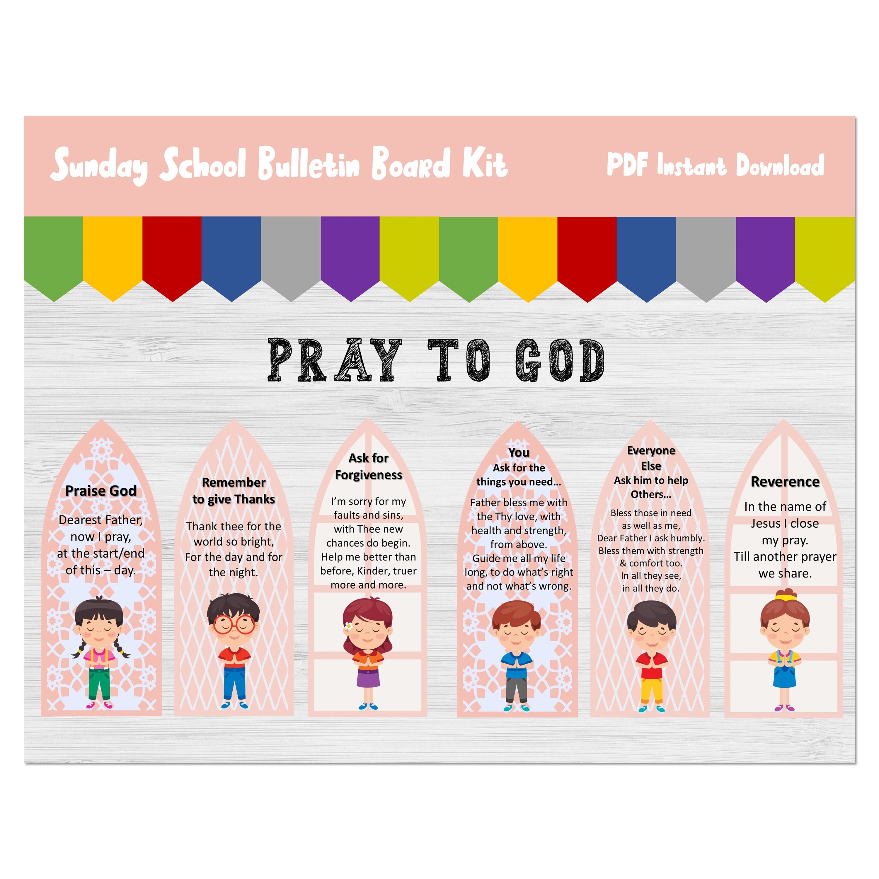 Pray to God/christian Bulletin Board Kit/bible/classroom - Etsy