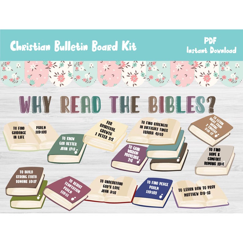 Church Christian Bulletin Board Kit/bible Verse Wall Door Decor/sunday ...