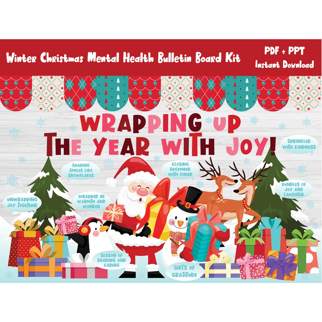 Christmas Mental Health Bulletin Board Kit/winter Holiday Classroom ...