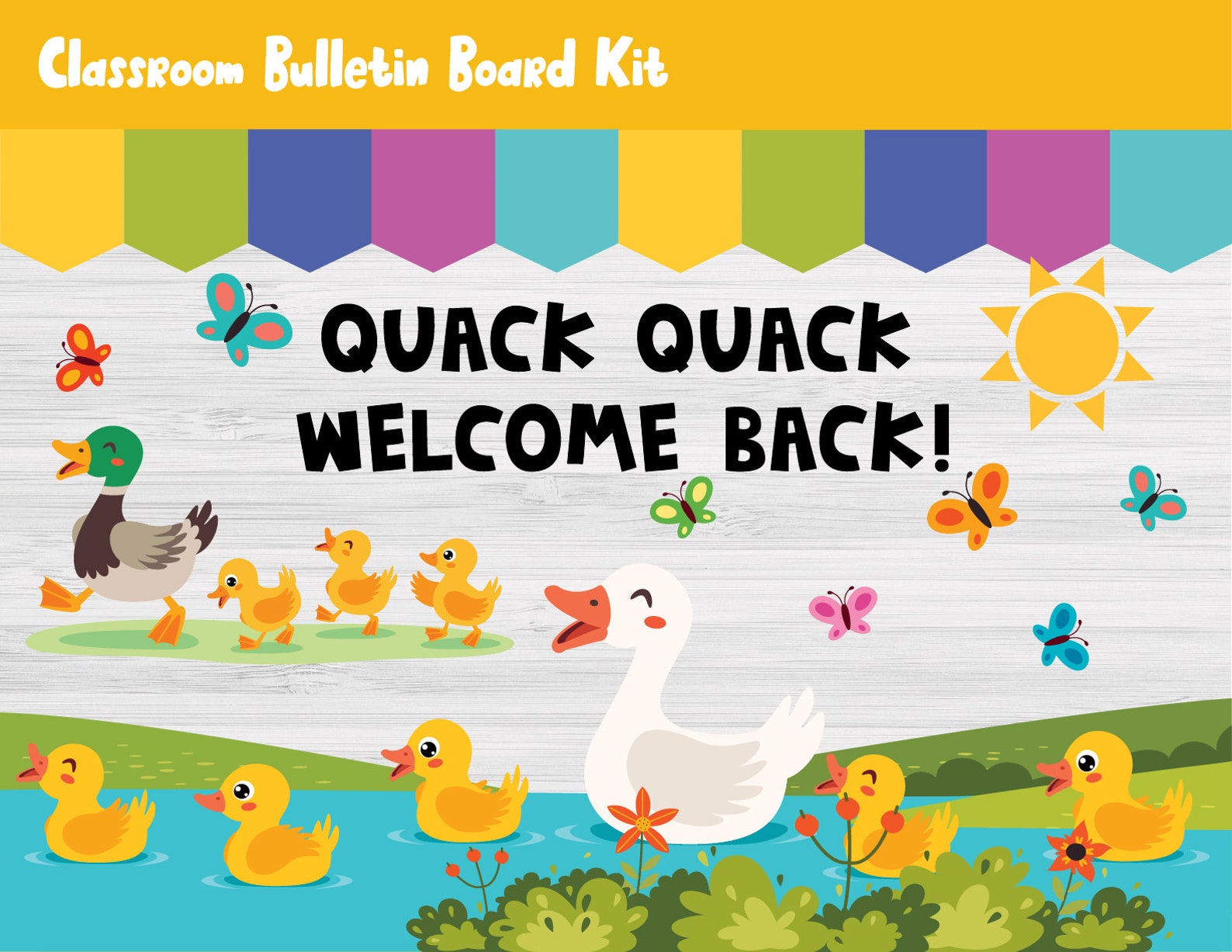 Welcome Back to School Bulletin Board Kit/kindergarten/preschool/prek ...