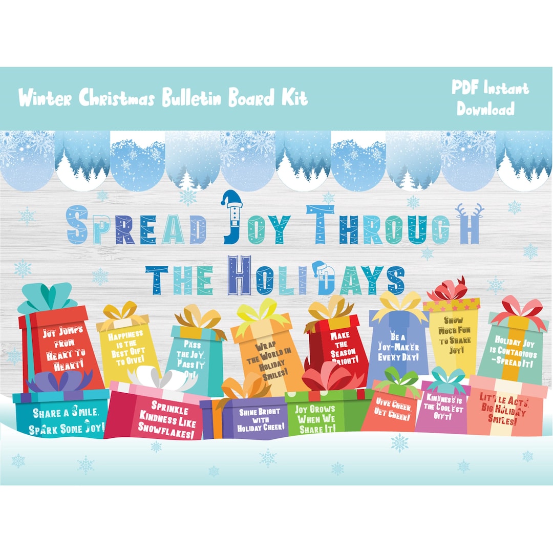 Winter Holiday Bulletin Board Kit/december Christmas Classroom Wall ...