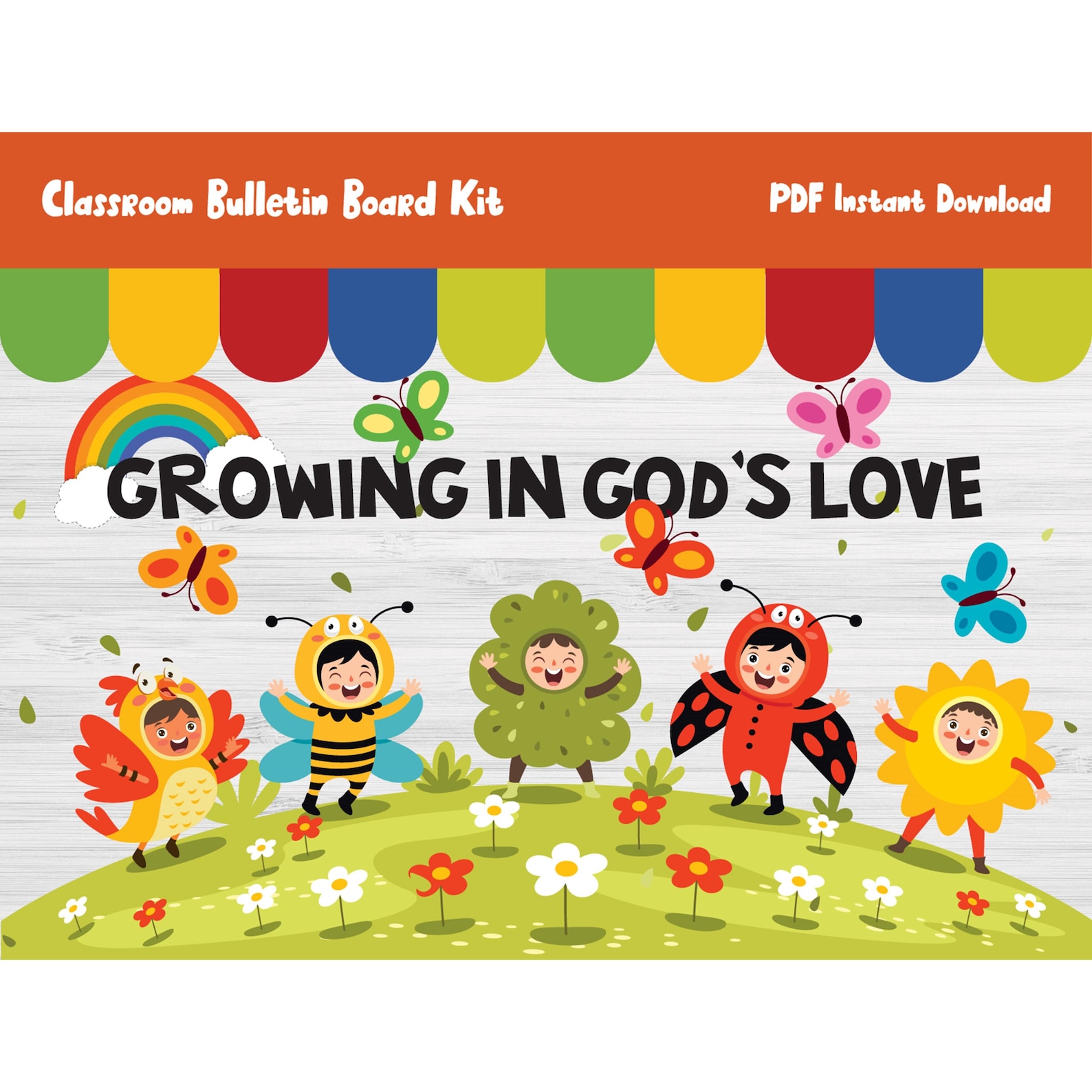 Spring Christian Bulletin Board Kit/church Sunday School Classroom ...