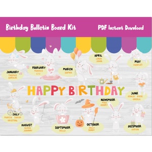 Happy Birthday Bulletin Board Kit/classroom Wall Display/decor ...